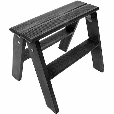 Стремянка деревянная жако двусторонняя 2 ступени, черный