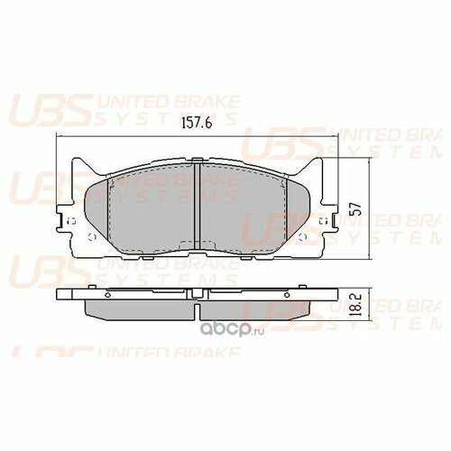Тормозные колодки TOYOTA CAMRY V40 06-/V50 2.5/3.5 11-/LEXUS ES 250/350 06-/12- UBS B1110005