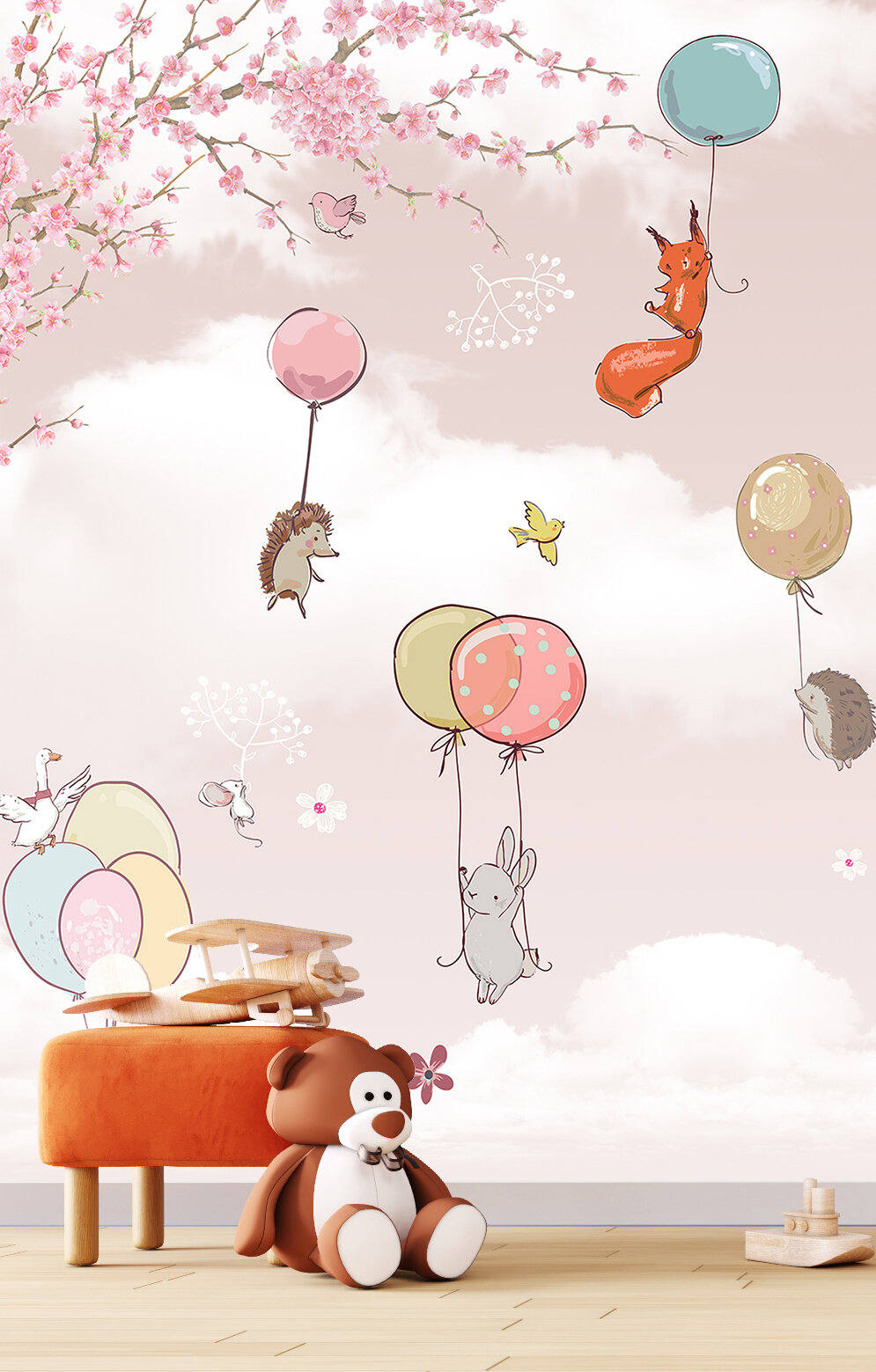 Фотообои Флизелиновые с виниловым покрытием Детские 6 Воздушные шары 200х270 см