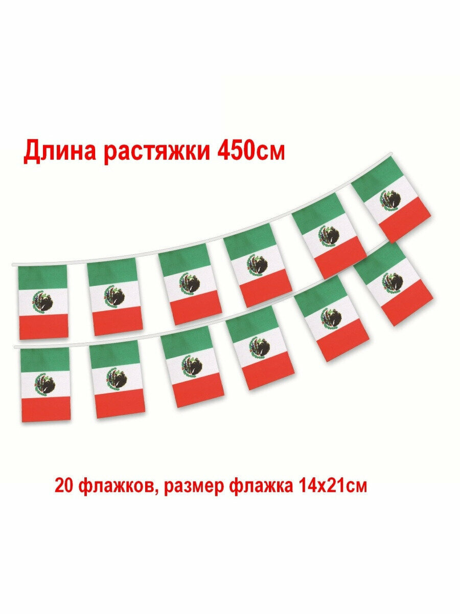 Гирлянда растяжка Мексиканские флажки 450см / мексиканская вечеринка