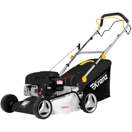 Газонокосилка бензиновая Kranz KR-460SP самоходная, 150 куб. см, 46 см