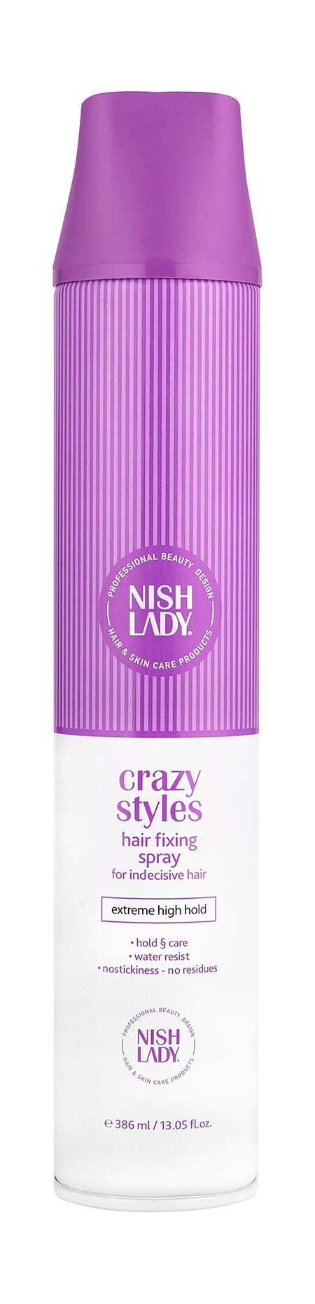 NISHLADY Лак для фиксации волос Hair Fixing Spray Extreme High Hold, 400 мл