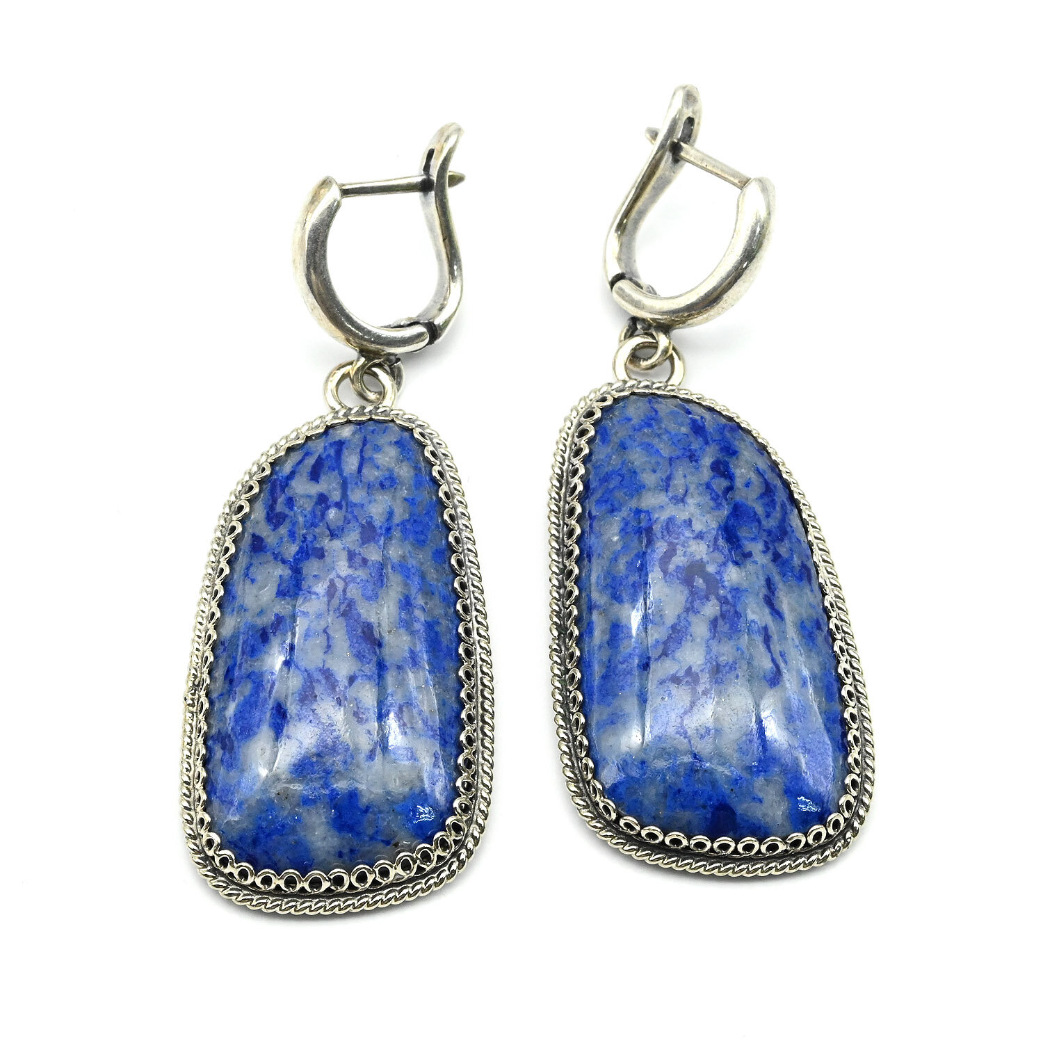 Серьги с подвесками, лазурит