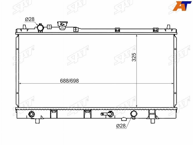 . SAT Радиатор охлаждения двигателя для Mazda 323 98-03, Familia 98-08,