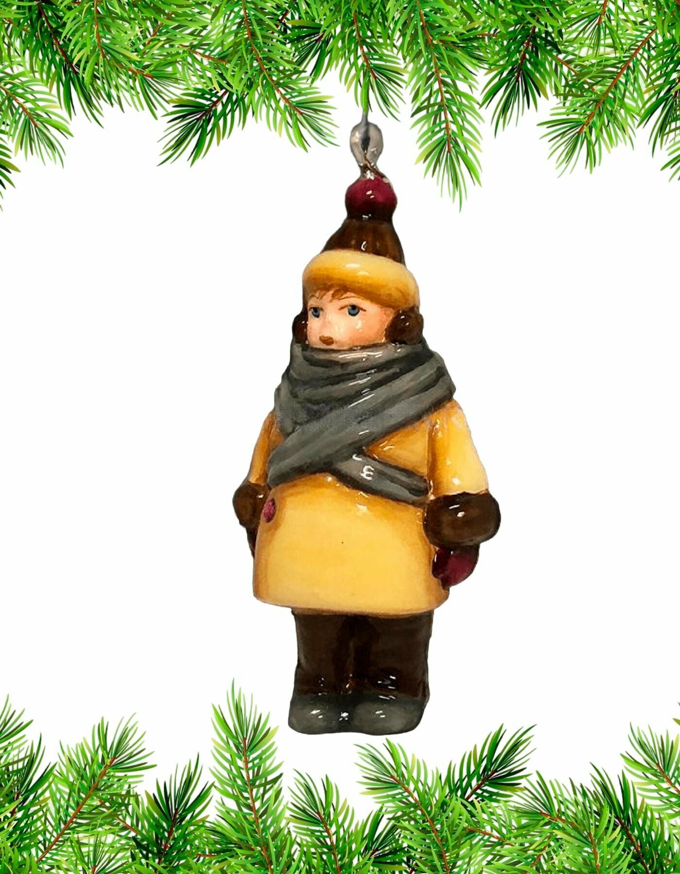 Елочная игрушка Девочка в платке Komozja Family