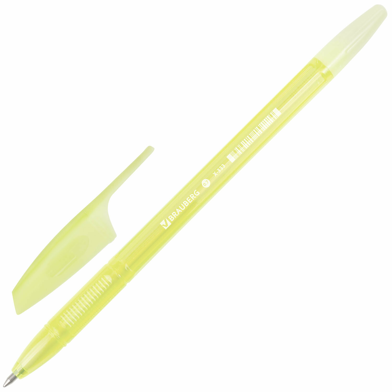 Упаковка 100 шт. Ручка шариковая BRAUBERG "X-333" PASTEL, синяя, корпус тонированованный ассорти, узел 0,7 мм, линия письма 0,35 мм, 142830