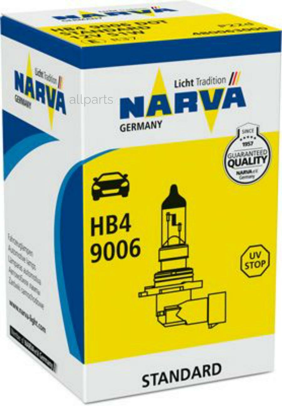 NARVA 48006 3000 Лампа 12V HB4 51/55W NARVA Standard 1 шт. картон 48006 3000