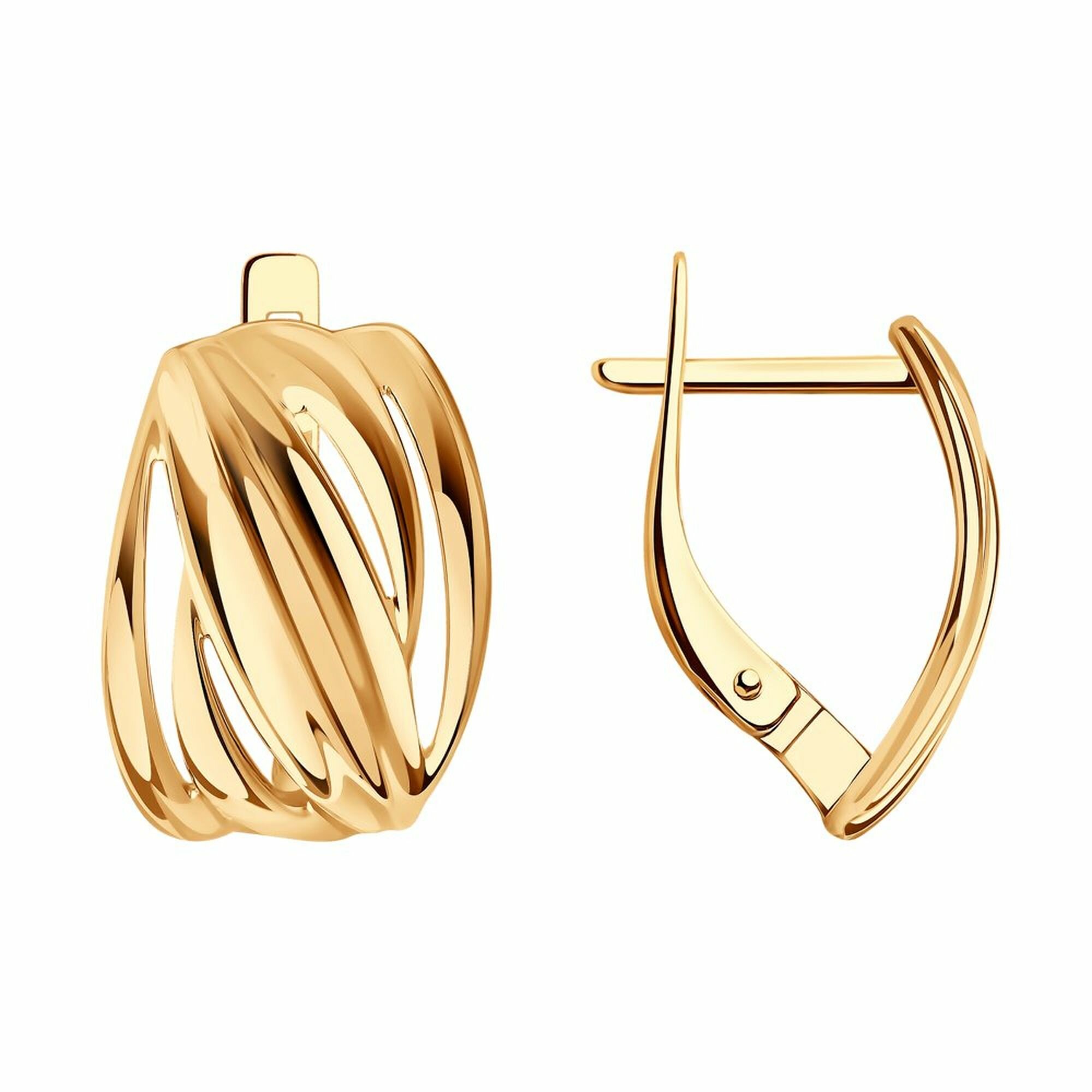 Серьги, красное золото, 585 проба