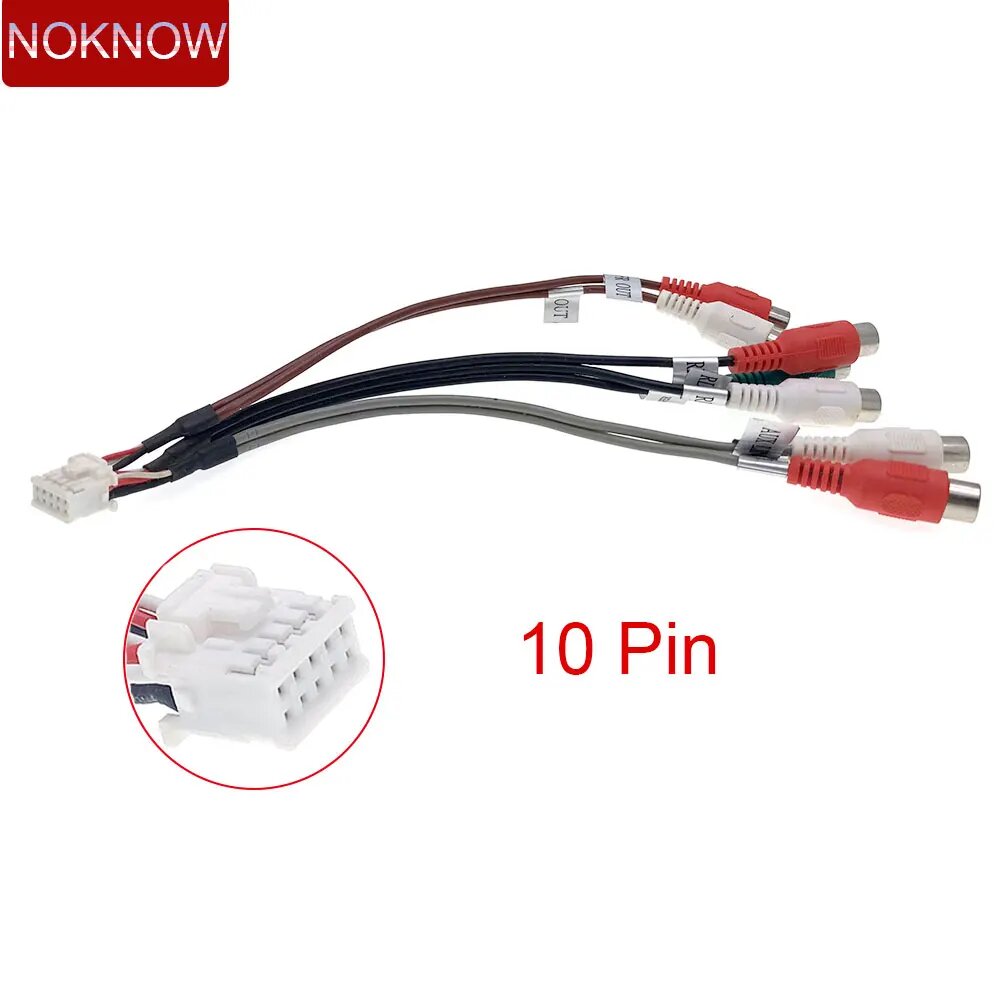 Универсальный автомобильный стерео-радиоприемник 10 Pin AUX AV в видео SUB RCA Проводной адаптер кабель соединитель проводки Android DVD