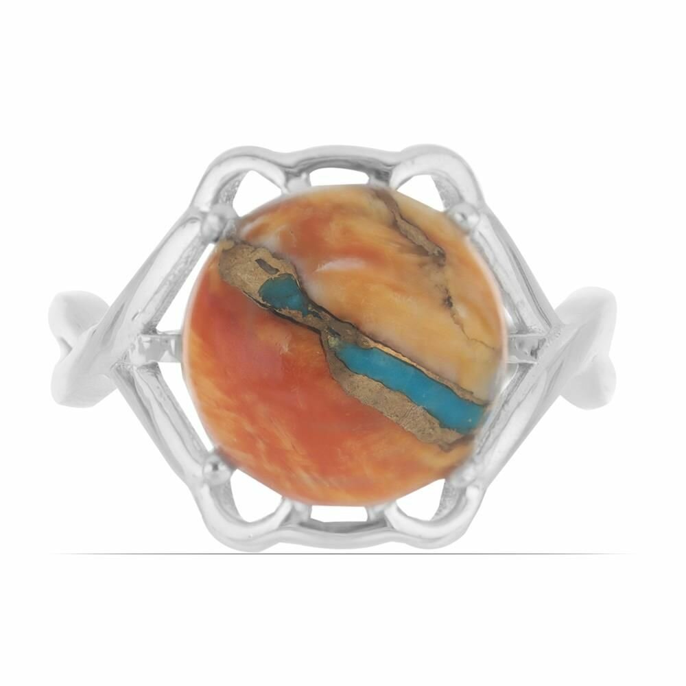 Кольцо, серебро, 925 проба, родирование, бирюза