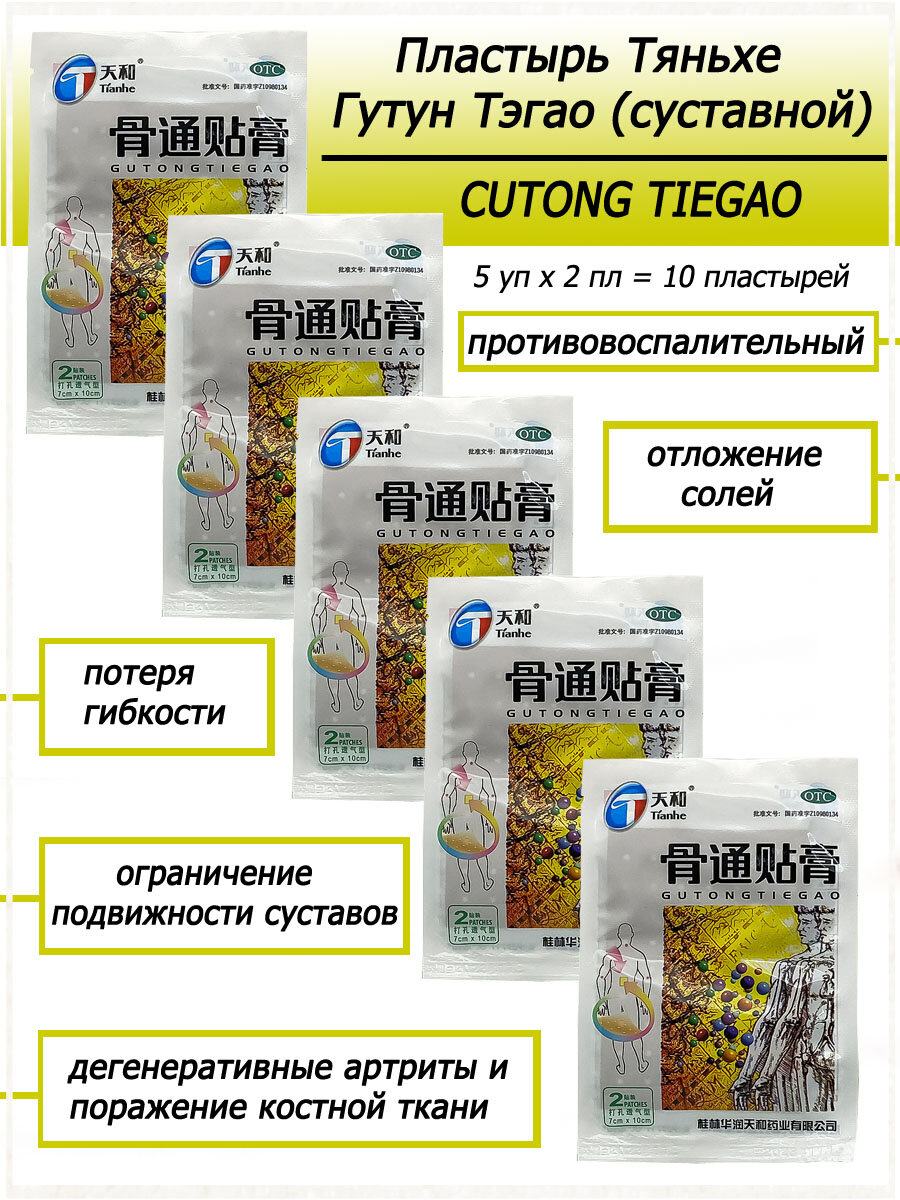 Пластырь Гутун, искусственный шелк, бактерицидный, с перфорацией