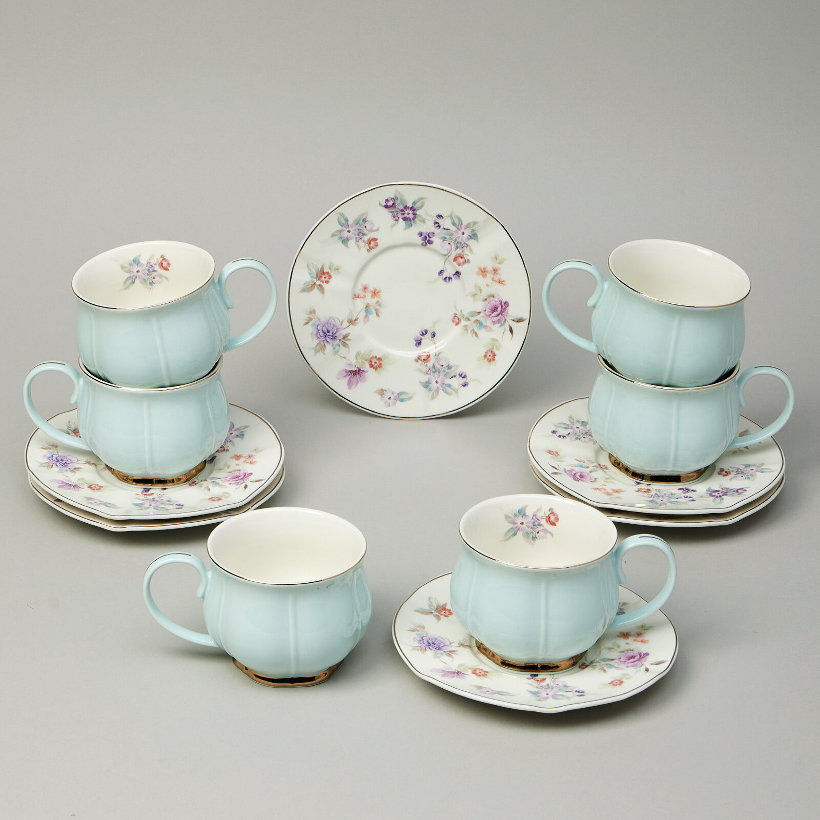 Чайный набор lefard времена года на 6 пер. 12 пр. 250 мл голубой KSG-42-565