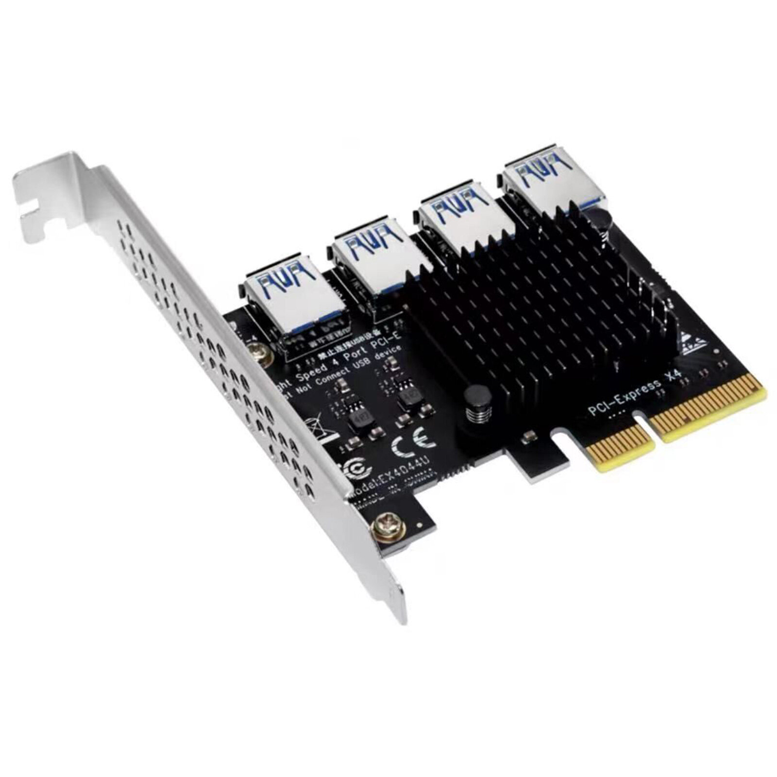 PCIe конвертер PCI для Express Multiplier Riser Card PCI-E от 1 до 4 Внешних 16-кратных слотов USB 3.0 Карта-адаптер для биткоинов Min