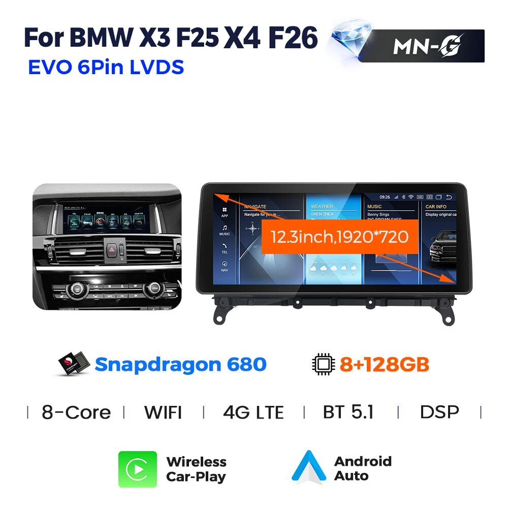 NaviFly KSW S680 8G + 256G 12,3 "Android 13 автомобильный мультимедийный плеер, 680 8G 128G EVO