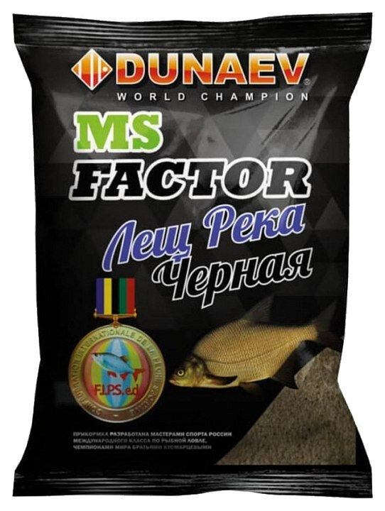 Dunaev MS Factor прикормка для леща 1кг черная река для ловли на дальние дистанции