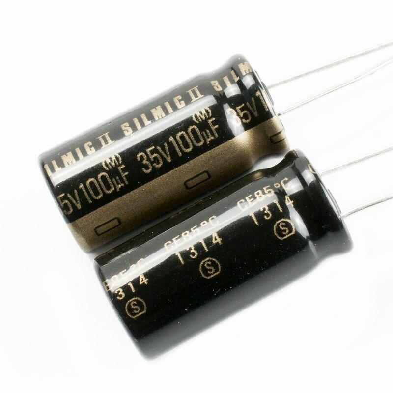 1 шт, ELNA Silmic II Аудио HIFI Конденсатор электролитический 35В-100мкФ (100uF-35V, 10x20мм)
