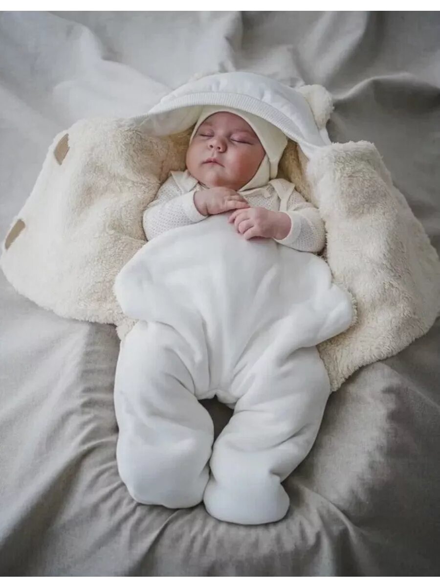 Конверт для новорожденных BUNGLY демисезонный для выписки для прогулок с прорезями для ремней безопасности