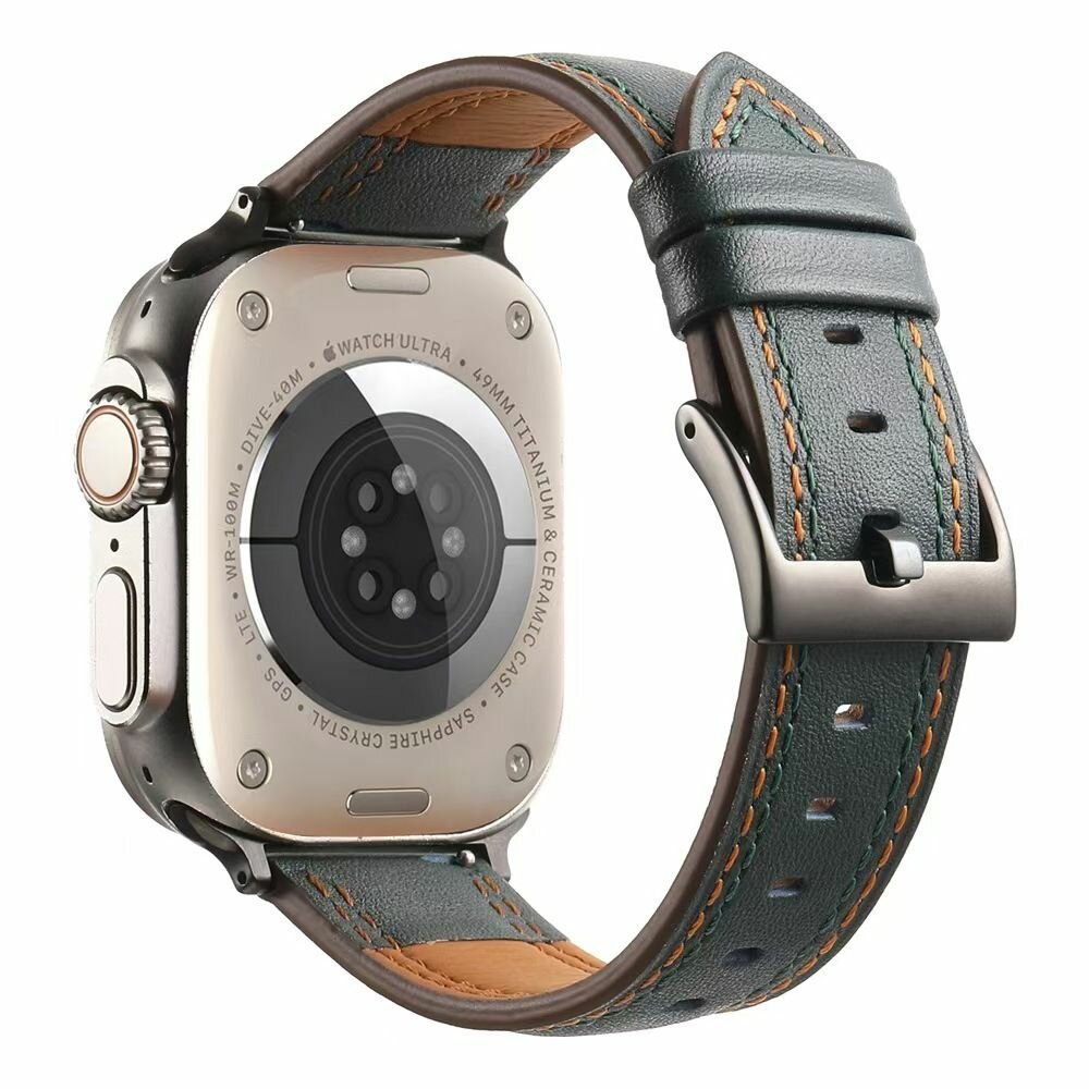 Кожаный ремешок, подходит для Apple Watch1-7, SE и Ultra, размер циферблата: 42 мм, 44 мм, 45 мм, 49 мм
