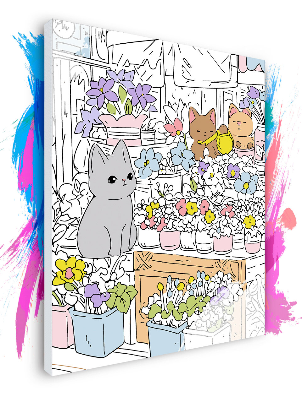 Картина по номерам на холсте Незаконченная картина, 70 х 90 см