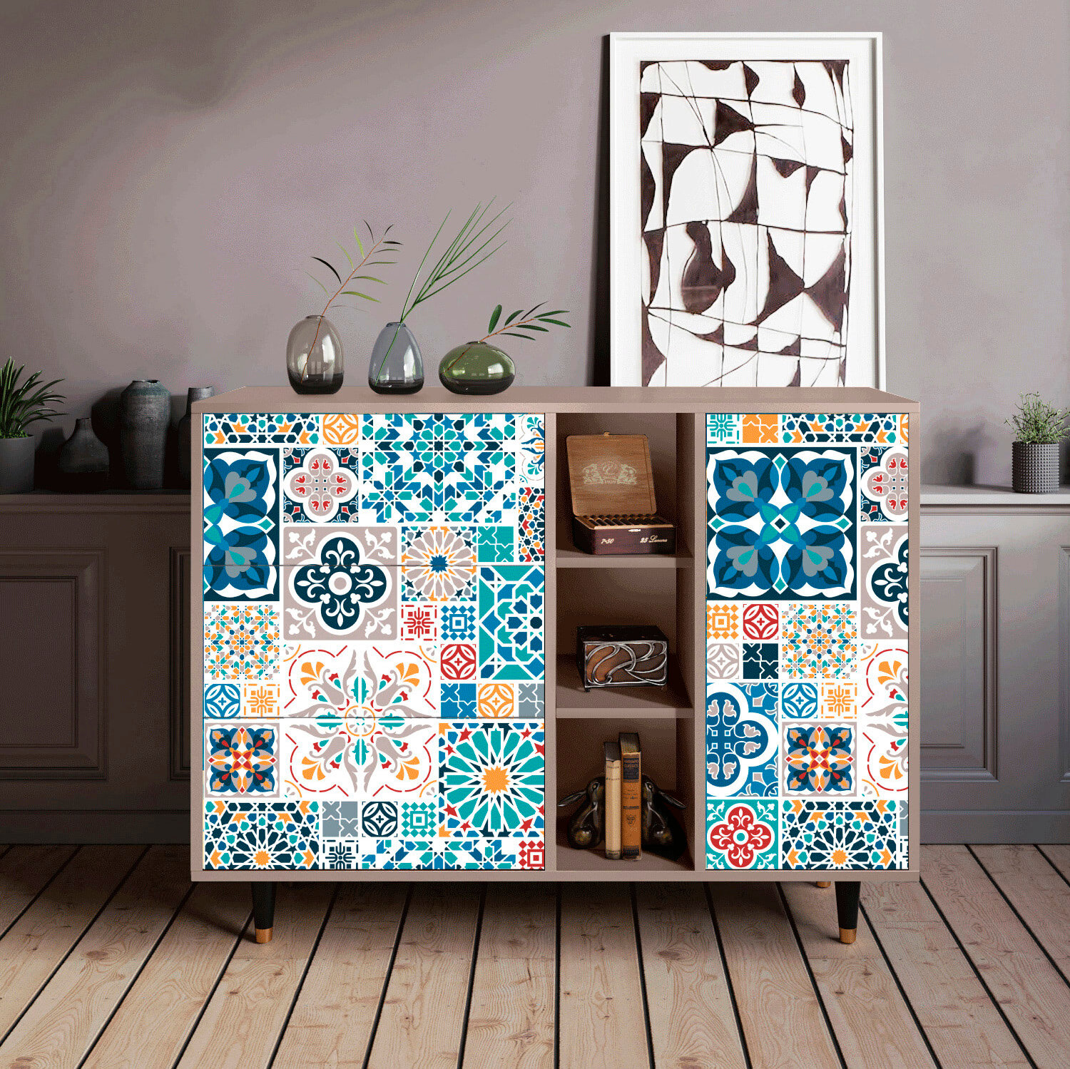 Комод - STORYZ - BS2 Moroccan Market, Разер - 125 x 97 x 48 см , Цвет корпуса - Бежевый
