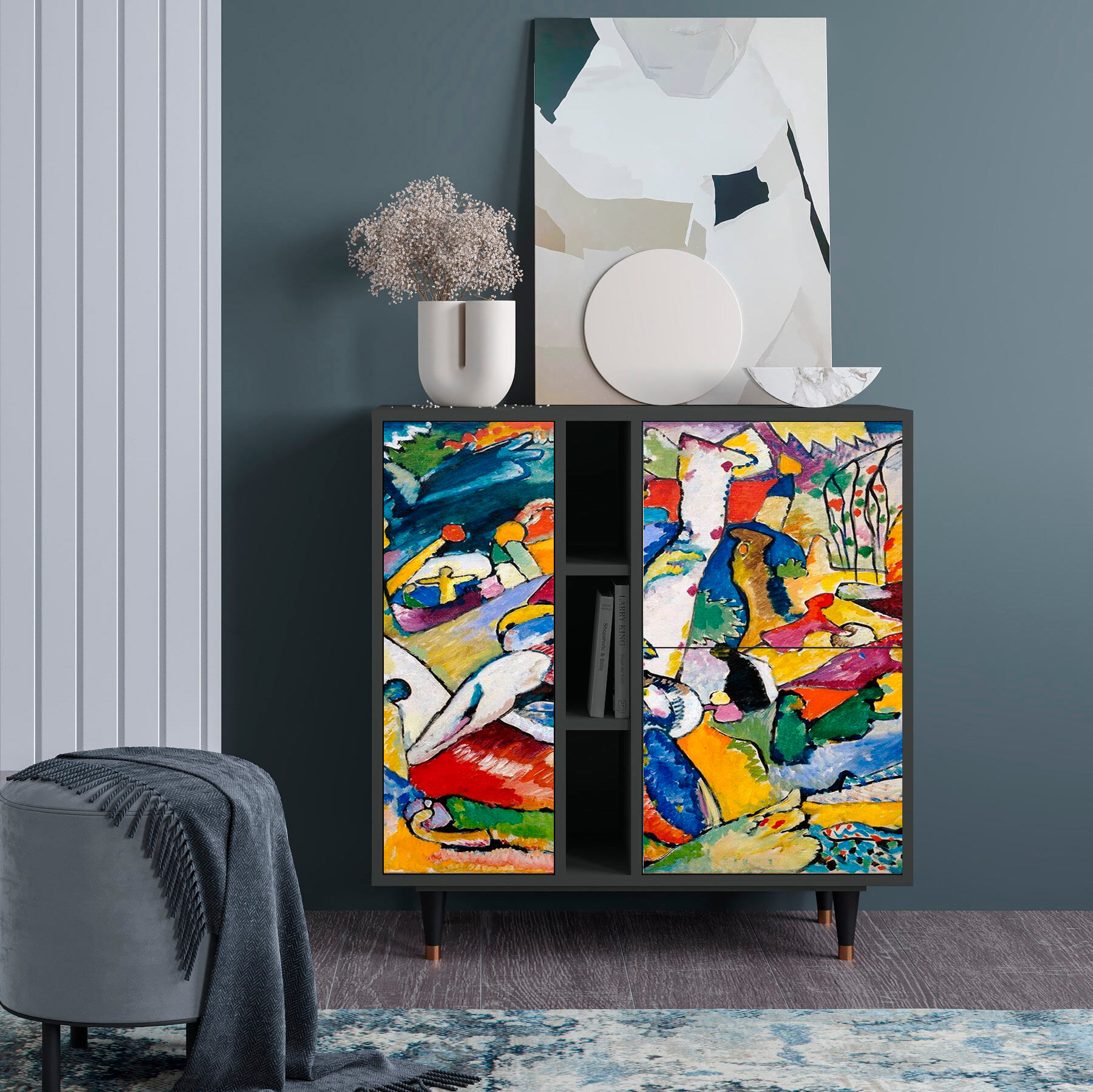 Комод - STORYZ - BS5 Improvisation 26 by Wassily Kandinsky , Размер - 94 x 96 x 41 см, Цвет корпуса - , Антрацит