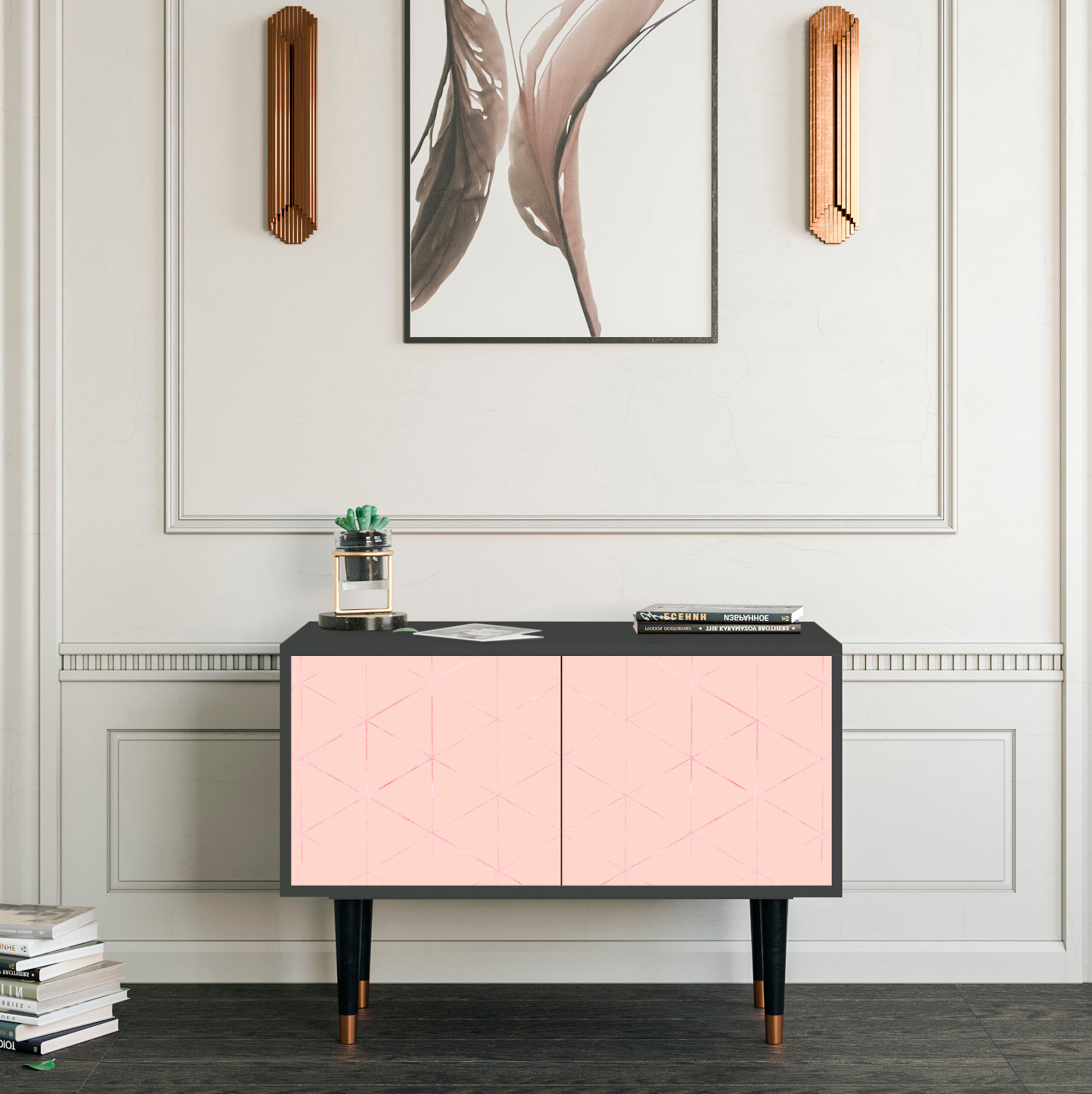 Комод - STORYZ - S1 Rose Quartz, Размер - 94 x 69 x 48 см, Цвет корпуса - , Антрацит
