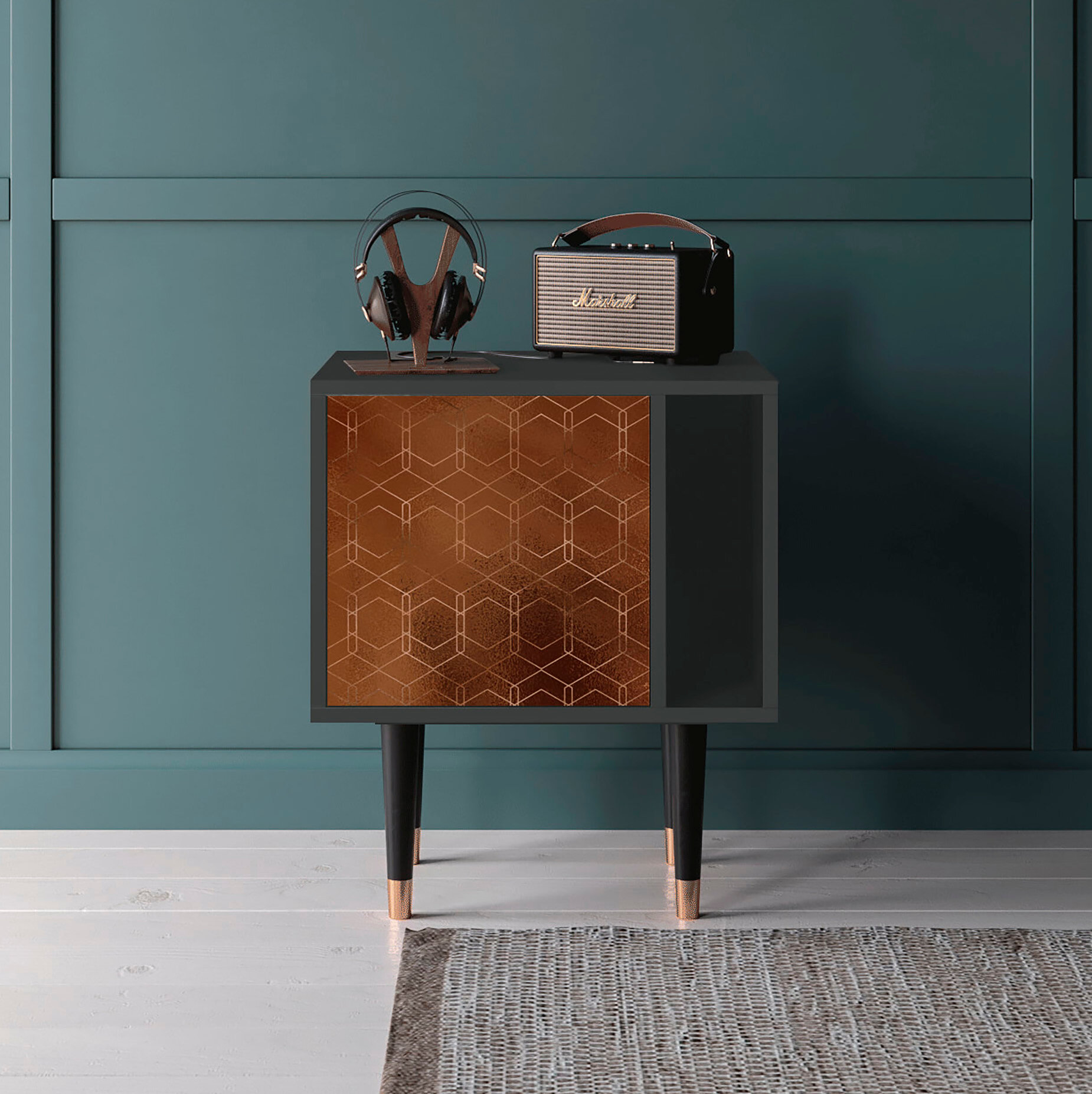 Прикроватная тумба - STORYZ - S2 Chocolate Bar, Размер - 58 x 69 x 48 см, Цвет - Антрацит