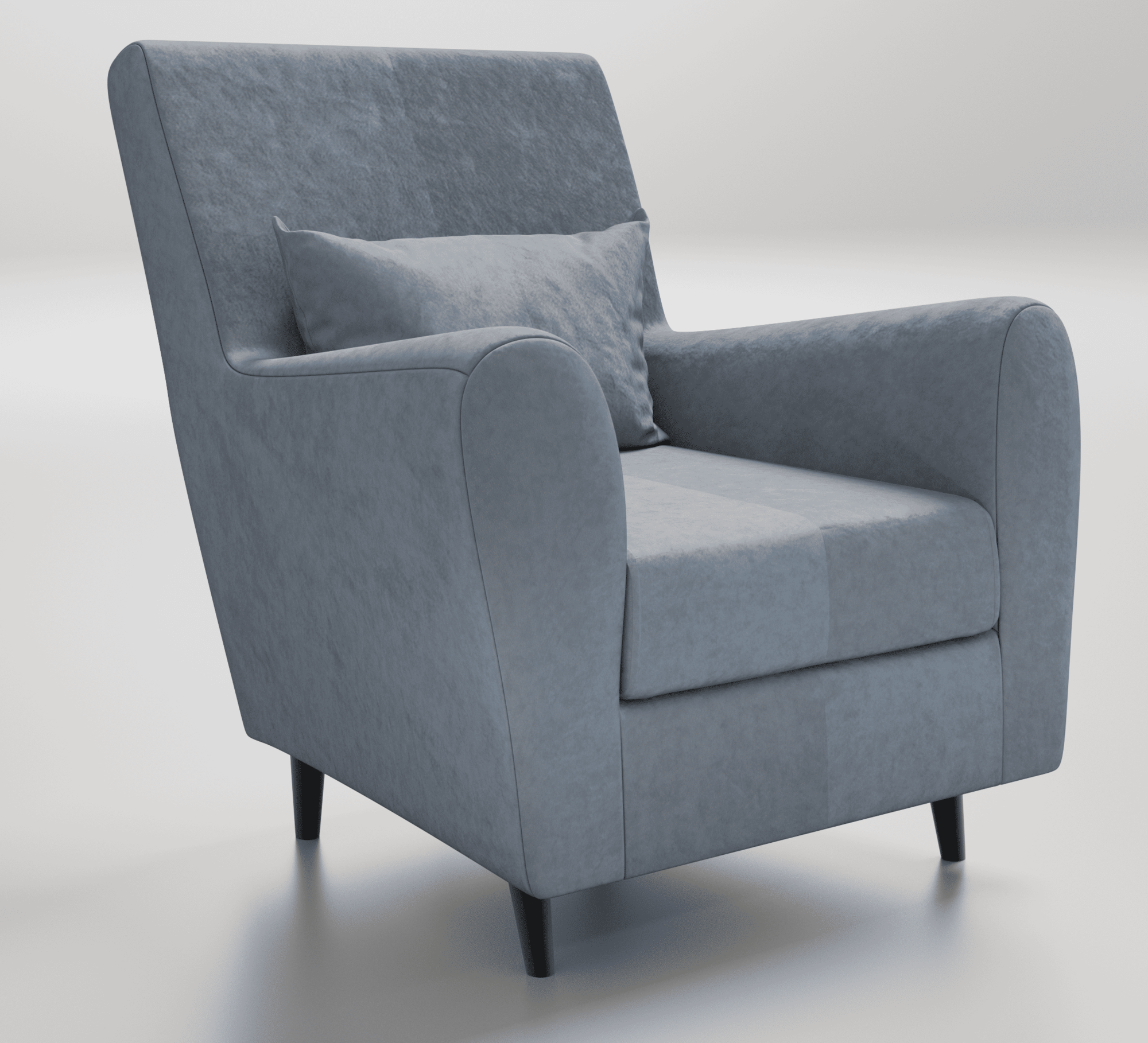 Кресло мягкое для дома, отдыха в гостиной, Либерти W&B велюр: темно-серый