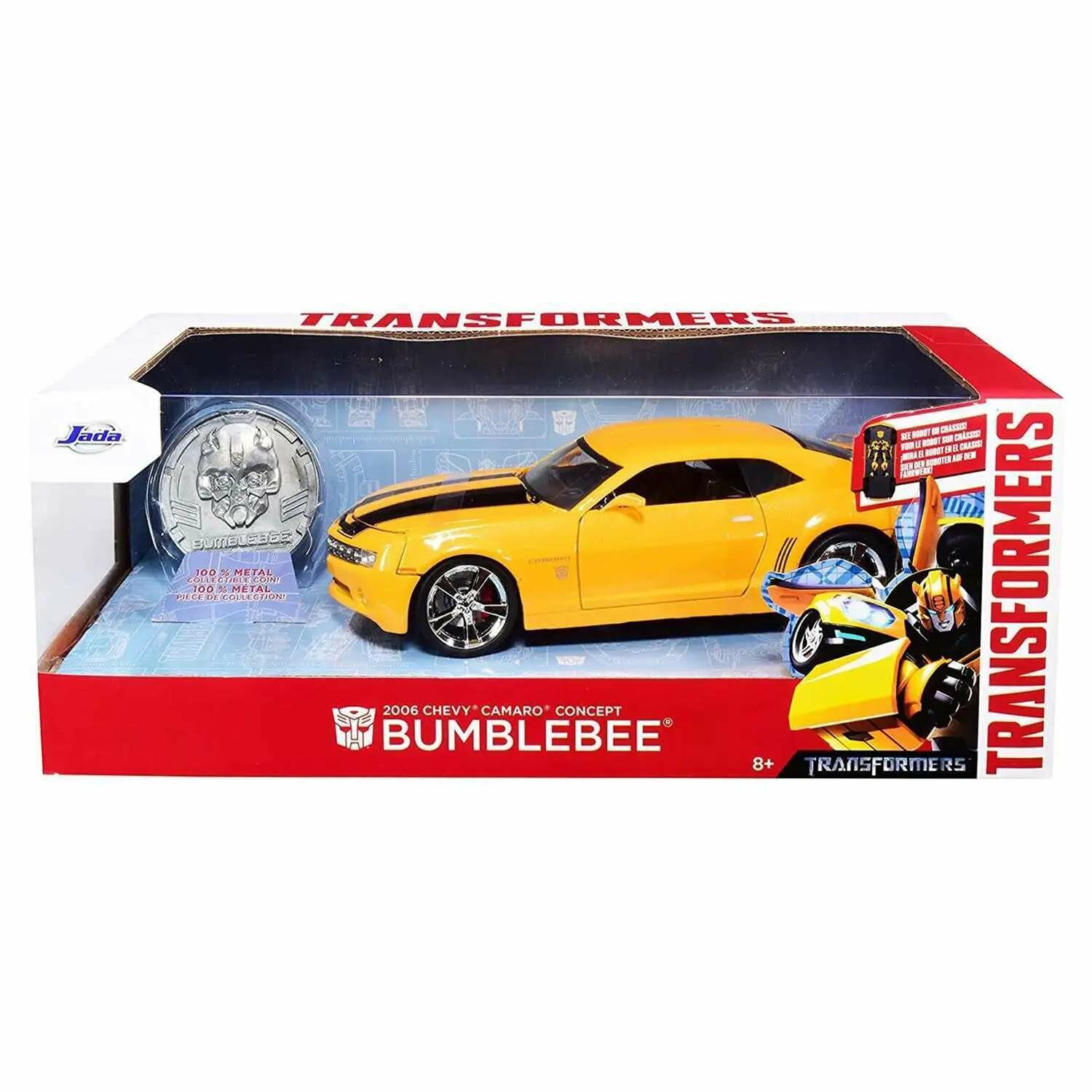 Модель Машинки 1:24 Transformers W/Collectible 2006 Chevrolet Camaro Concept-Bumblebee