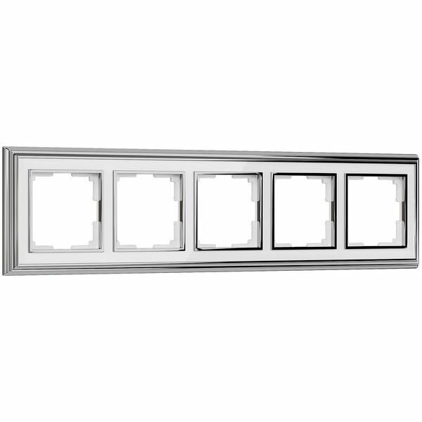 Рамка на 5 постов Palacio W0051331 хром белый