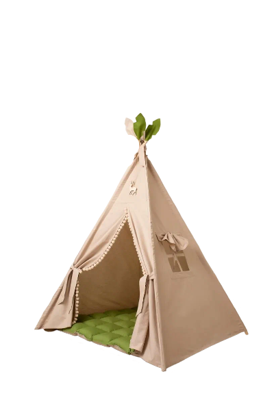 Вигвам BabySmail "Vigvam", для помещения, дышащий материал, белый, зеленый, 160см