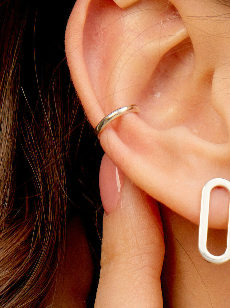 Серьги каффы, серебро, 925 проба