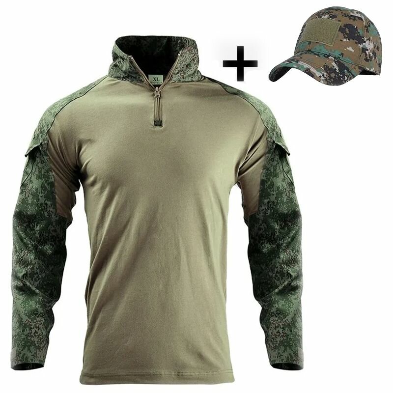 Тактическая рубашка + Тактическая кепка,44, разноцветный, M(55-65kg)