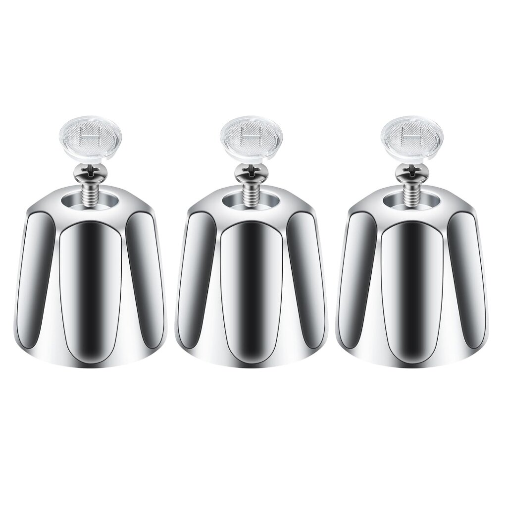 Набор из 3 прочных пластиковых ручек для душа для смесителей для ванны в матовой отделке