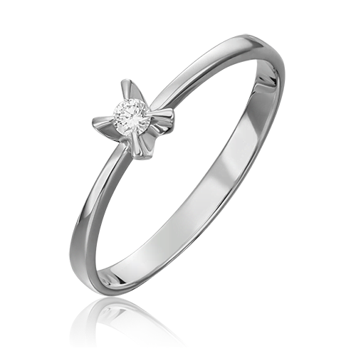 Кольцо, белое золото, 585 проба, бриллиант