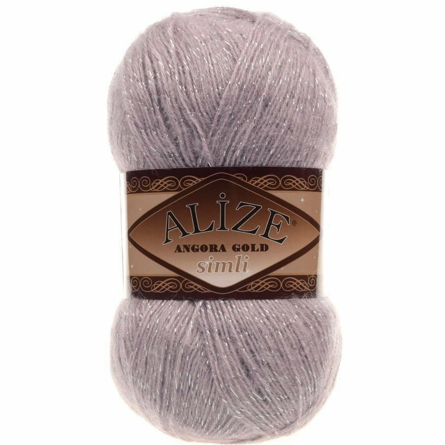 Пряжа Alize ANGORA GOLD SIMLI 163 серая роза (5 мотков)