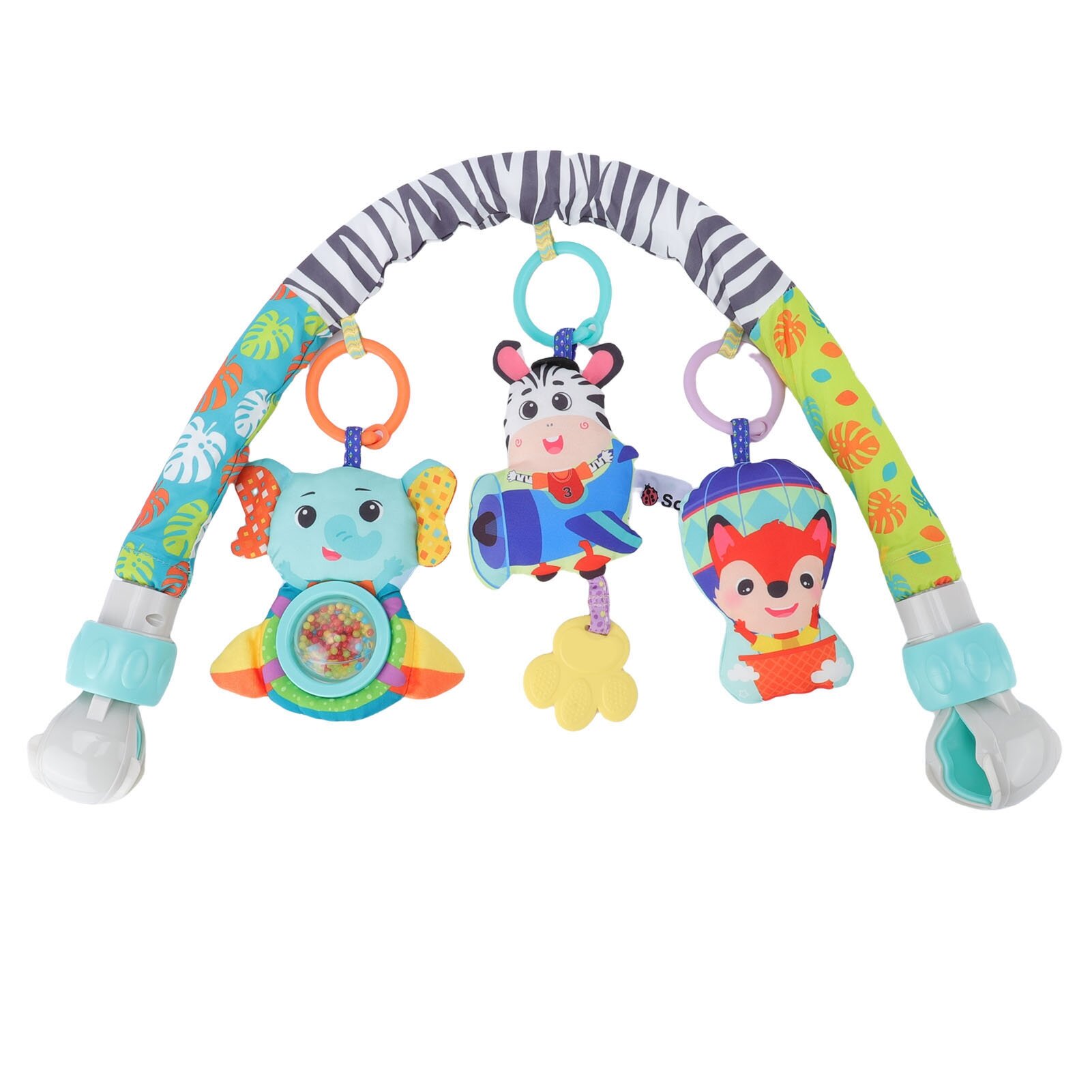 Baby Stroller Arch Toy Clamp Installation Cartoon Pendants Soothing Toy for 0-1 Year Old Infants