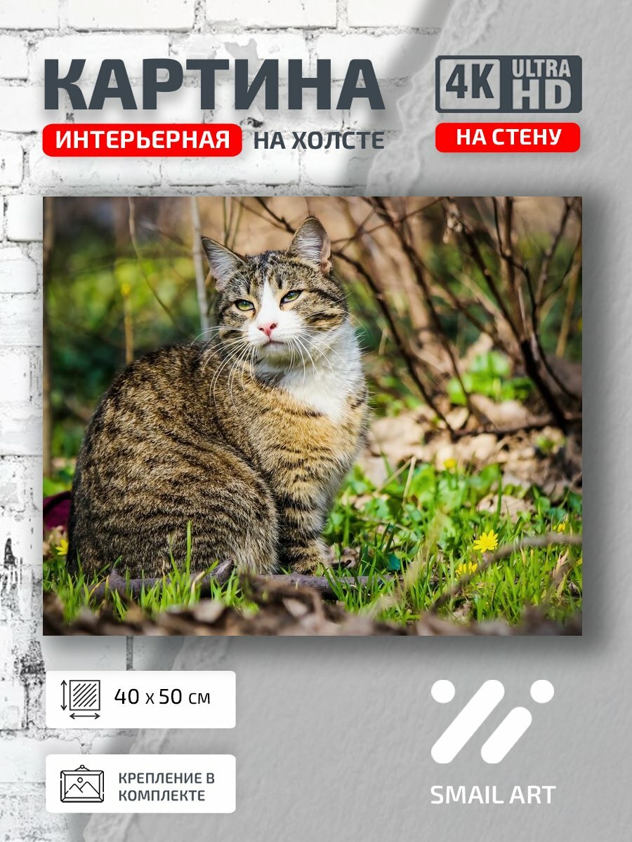 Картина на холсте интерьерная 40 на 50 на стену Ветки Animal для спальни animal style декор