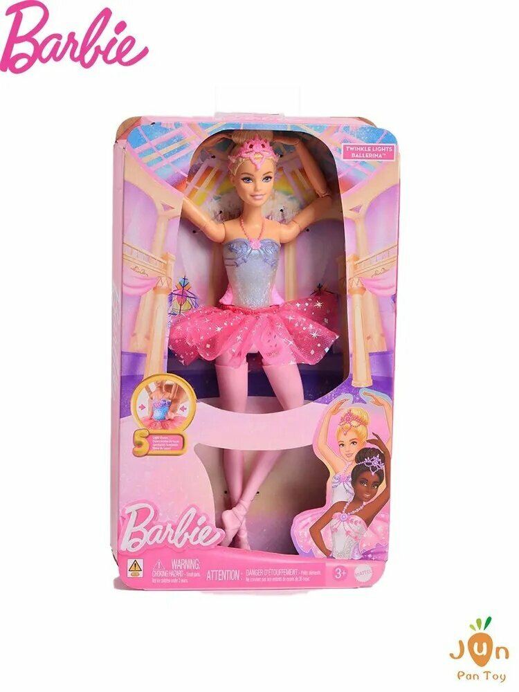 Barbie Dreamtopia Twinkle Lights Ballerina / Девочка барби балетная игрушка, совместная кукла, будет светиться, подойдет в качестве подарка на день рождения