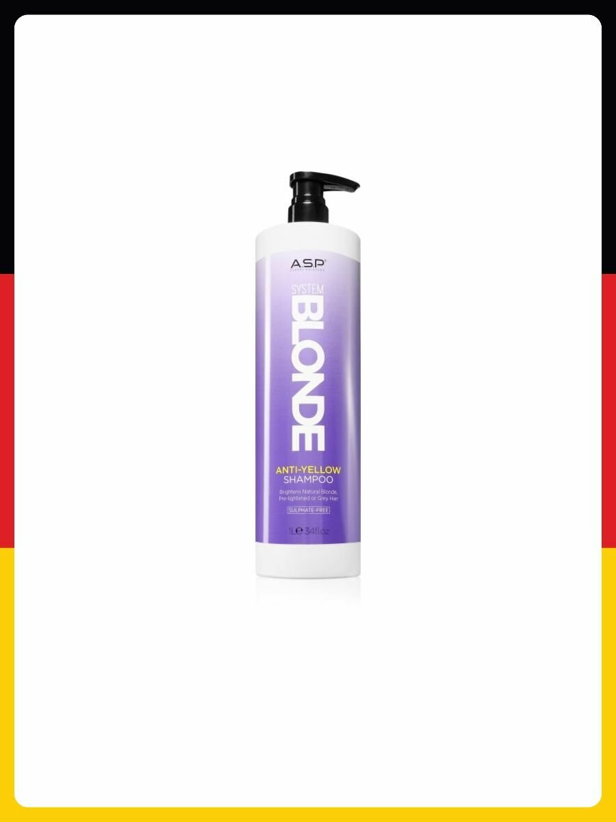 Шампунь для волос ASP System Blonde Anti-Yellow Lightening Shampoo for Blonde and Grey Hair, 1000 мл