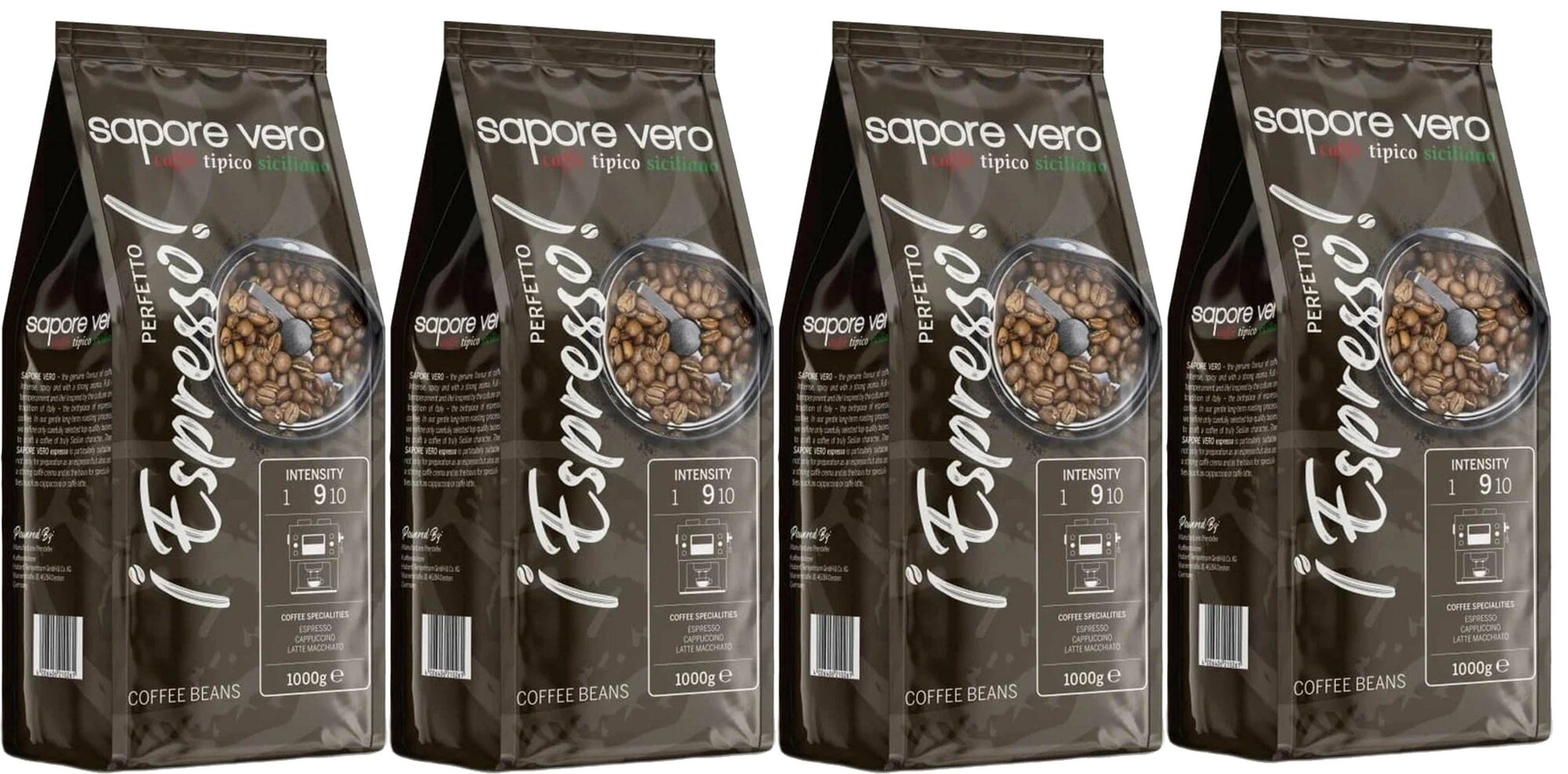 Кофе в зернах по-сицилийски Sapore Vero Espresso (Германия) 1000 гр. х 4 шт.