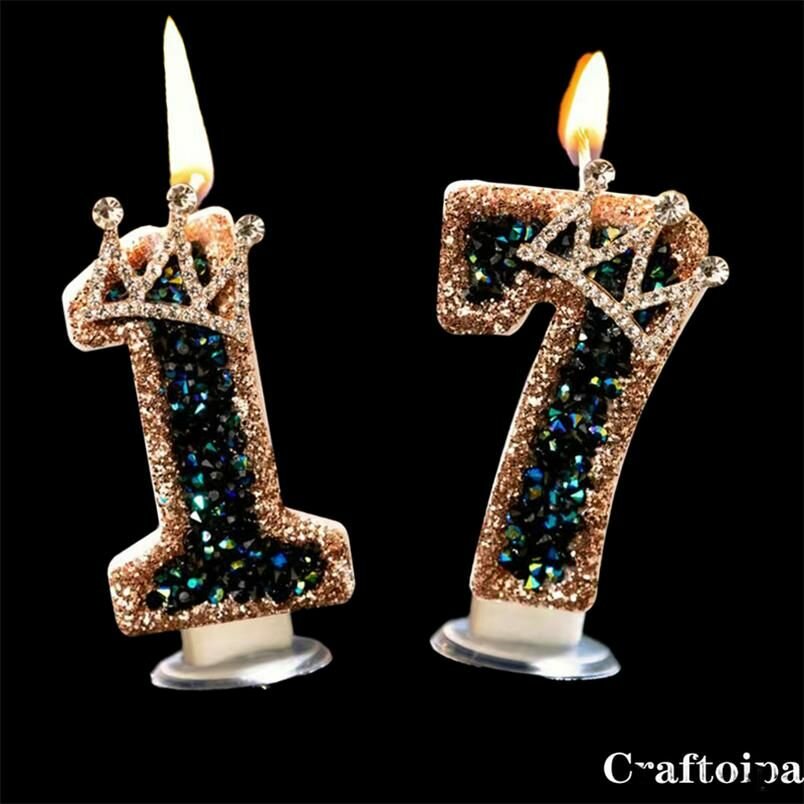Топпер для торта цифра 1, цифра 7,2 шт,2 уп.
