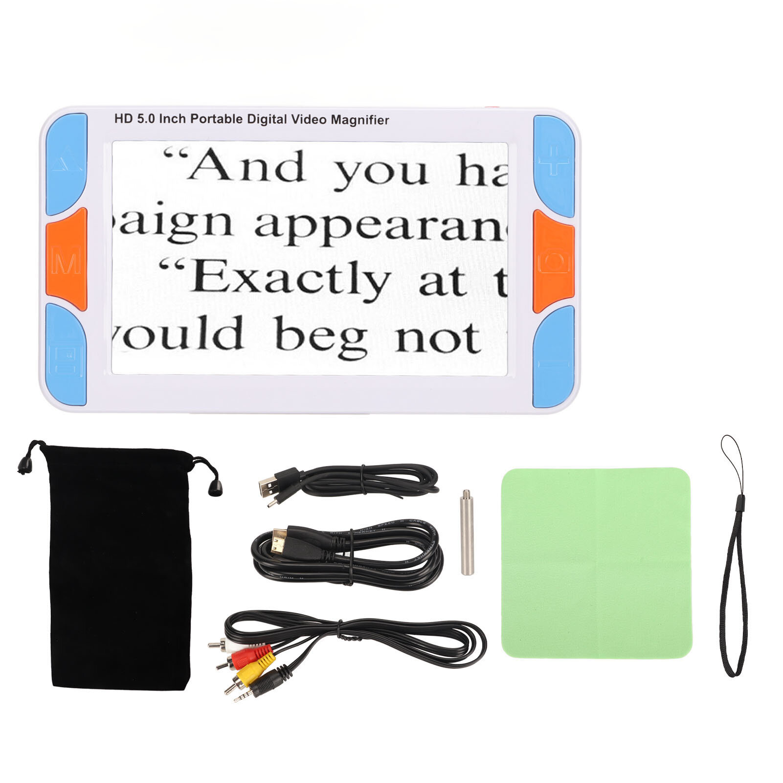ЭлектронныеувеличительныестекласHD-экраном,5дюймов, портативное,26цветовыхрежимов, ручнаяцифроваялупадлячтения, подходятдляпожилыхлюдей, вилка100–240В(европейскийстандарт).