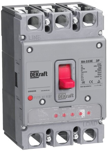 DEKraft Силовой авт. выкл. с электрон. расц. 3P 250А 50кА ВА-333E