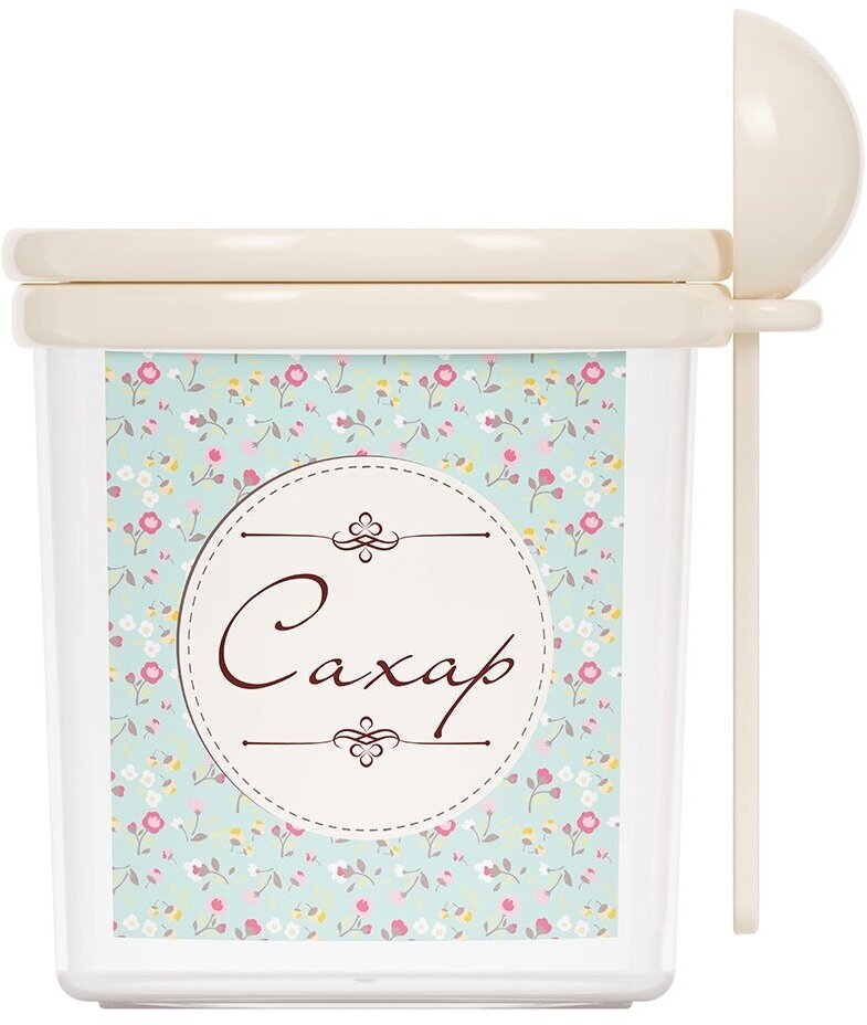 Банка для сыпучих продуктов Альтернатива Ассорти, с ложкой, 0,7 л, сахар