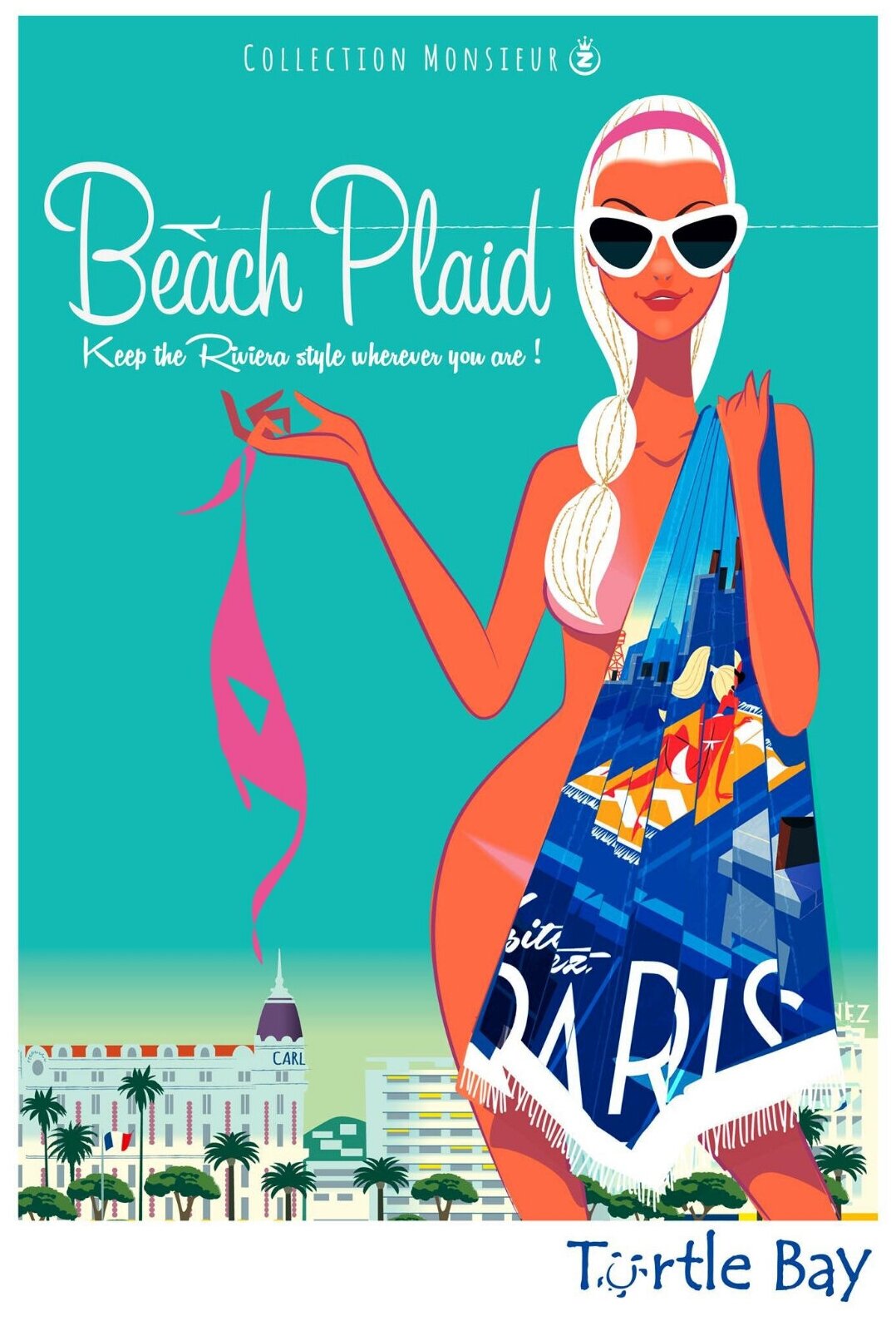 Постер / Плакат / Картина Девушка на пляже 40х50 см в раме