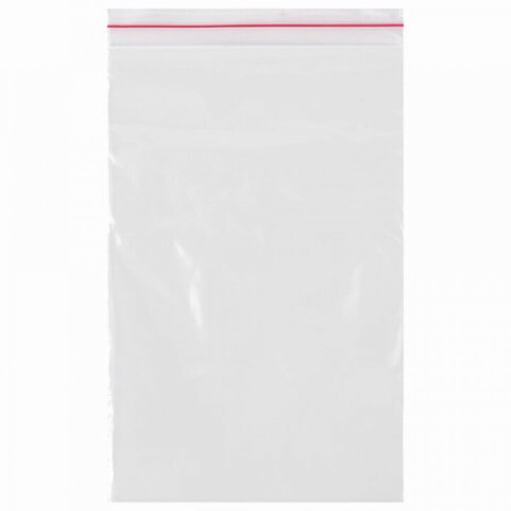 Пакеты с замком/зиплок-гриппер BRAUBERG, 100 шт, 100х150 мм, ПВД, толщина 35 микрон 606211