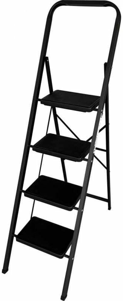 Стальная стремянка Алюмет с широкими ступенями с противоскользящими накладками 4 ступени. Серия MK 804C