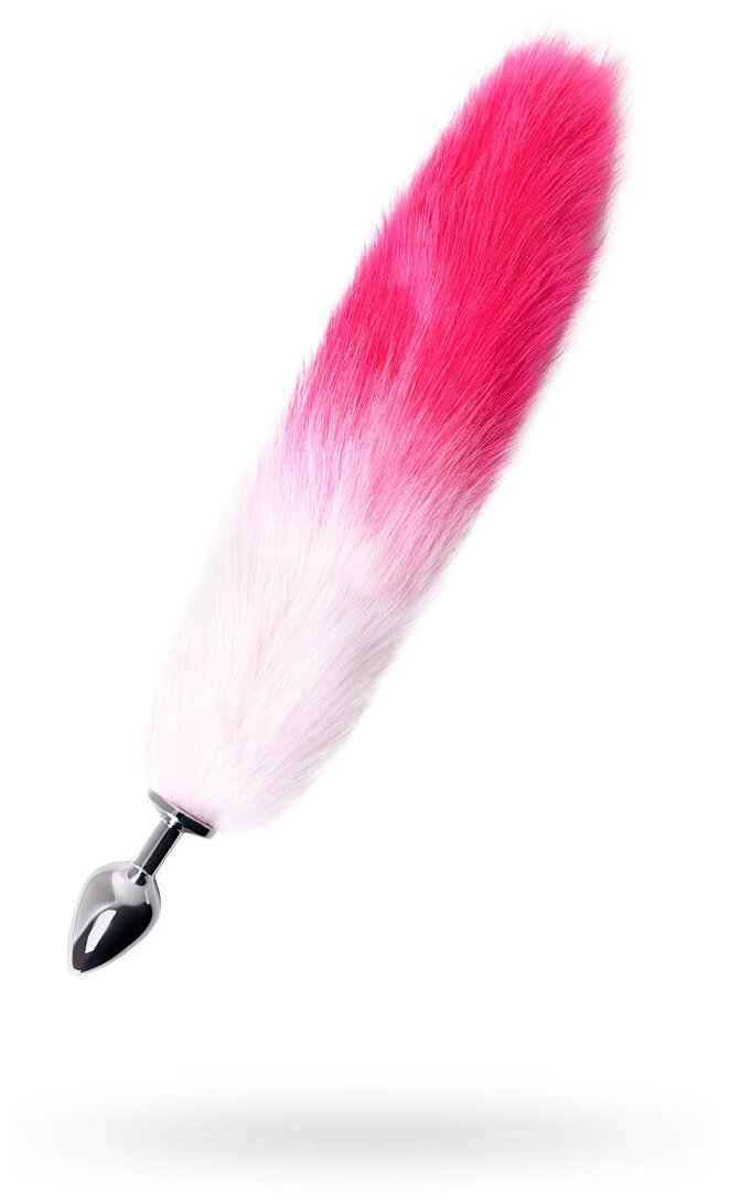 ToyFa Анальная втулка Metal M с хвостом, D: 3.3 см, L: 5 см, бело-розовый