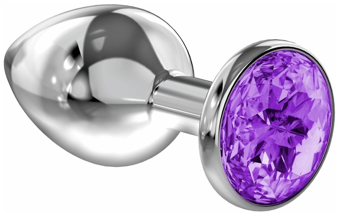 Lola games Анальная пробка, Diamond Sparkle Small, 7 см (4009), серебристый/фиолетовый